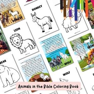 Kids Bible Coloring Book Animals in the Bible, Jesus Pages, Perfect for ...