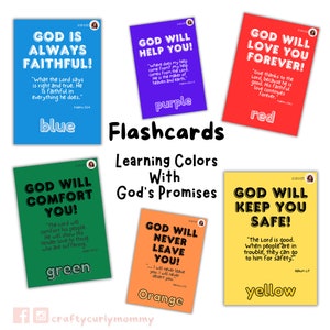 Biblical Memory Verse Flashcards for Kids - Bible Verses Color Learning ...