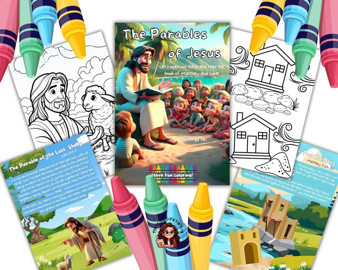 Jesus Coloring Book for Sunday School Kids Educational Activity ...