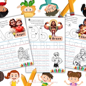 ABC Coloring Book Tracing Worksheet for Christian Homeschool ...