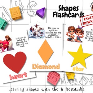 Learning Shapes Bible Verse Cards Activity for Kids Educational ...