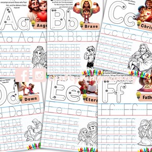 ABC Coloring Book Tracing Worksheet for Christian Homeschool ...