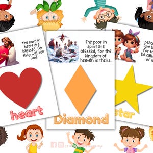 Learning Shapes Bible Verse Cards Activity for Kids Educational ...