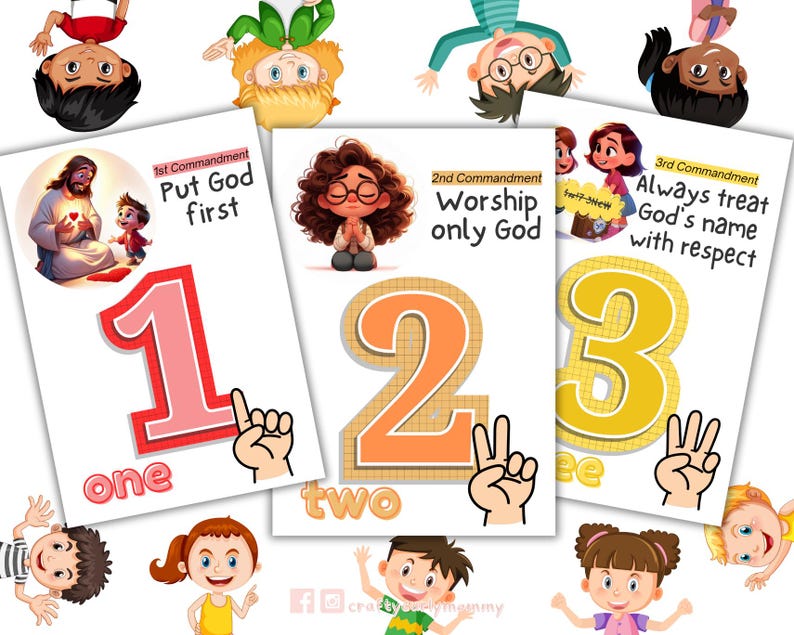 Numbers Flashcards Educational Bible Learning for Preschool Activity ...