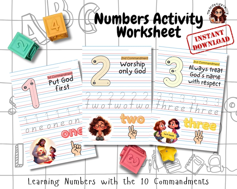 Numbers Tracing Practice Sheets - Homeschool Christian Preschool ...