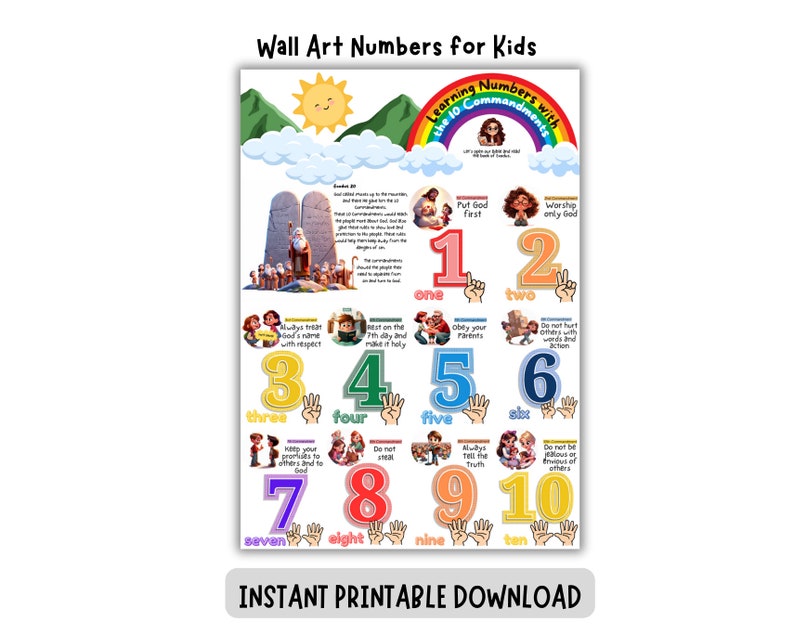 Bible Verse Number Wall Art for Preschoolers - Educational Homeschool ...