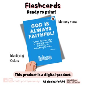 Biblical Memory Verse Flashcards for Kids - Bible Verses Color Learning ...