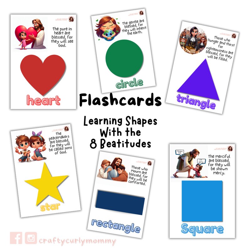 Learning Shapes Bible Verse Cards Activity for Kids Educational ...