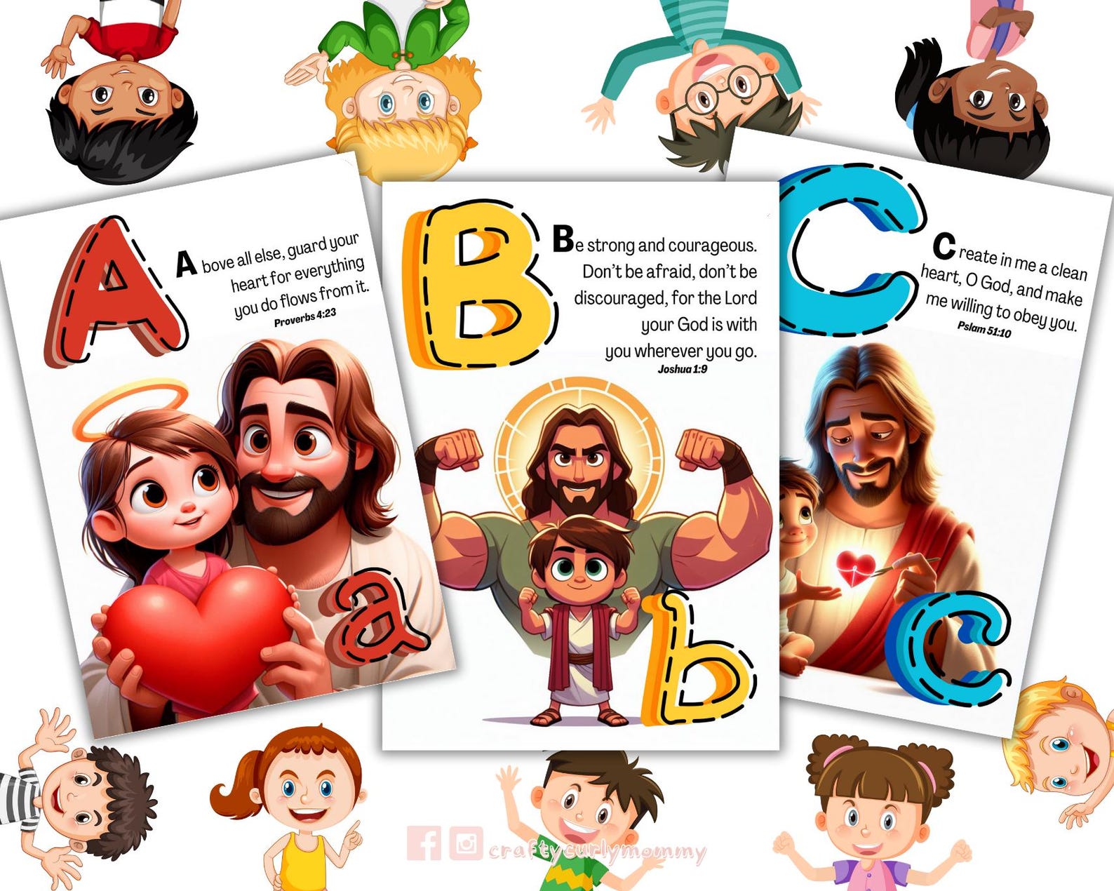 ABC Bible Flashcards Printable for Kids Memorization Bible Verses ...