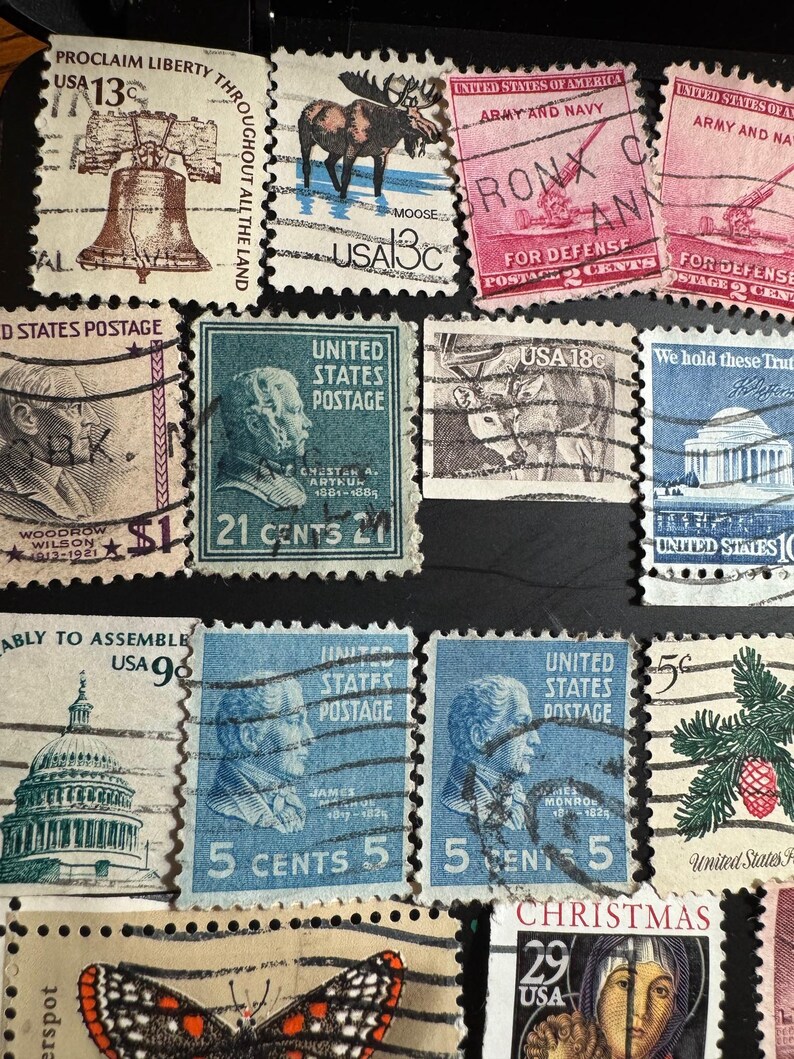 Wilson, Taft, Pershing, & More Vintage US Postage Stamp Collection ...
