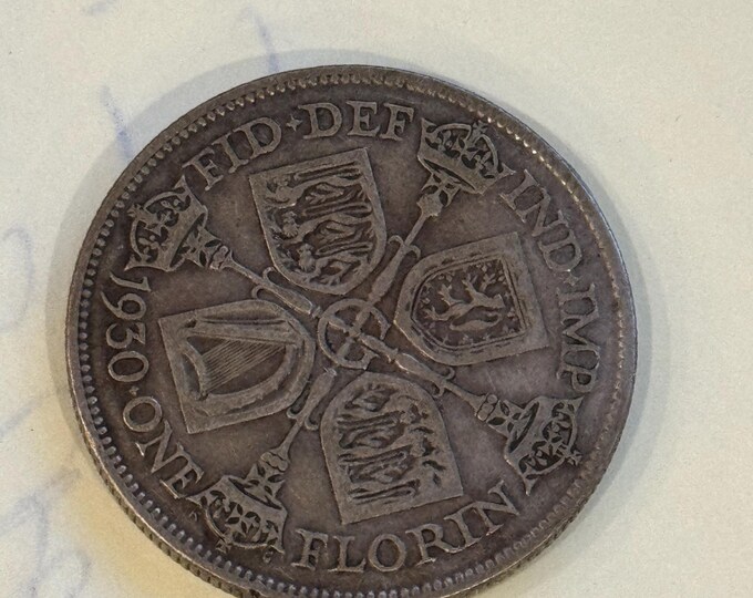 Vintage 1930 One Florin Coin - Fair Condition - Collectible British ...