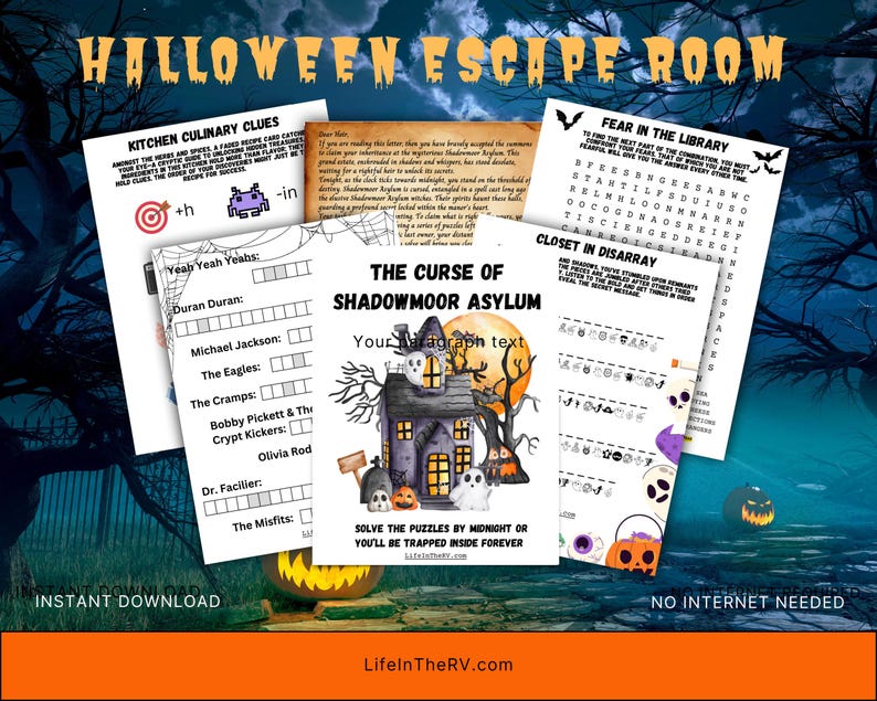 Shadowmoor Asylum Escape Room: Halloween Printable Game (PDF) - Etsy