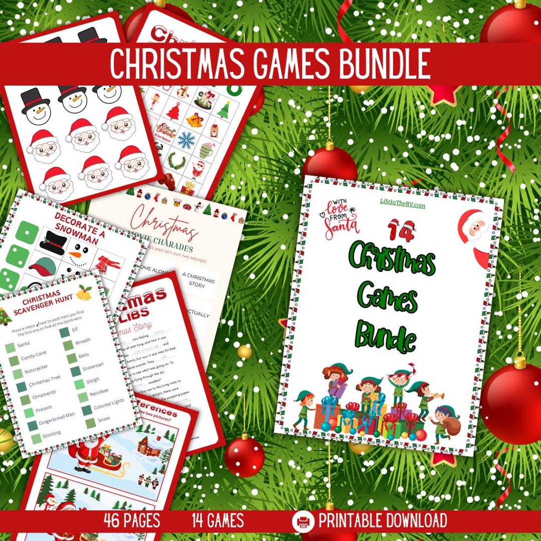 Printable Christmas Game Bundle | Christmas Party Games | Christmas ...