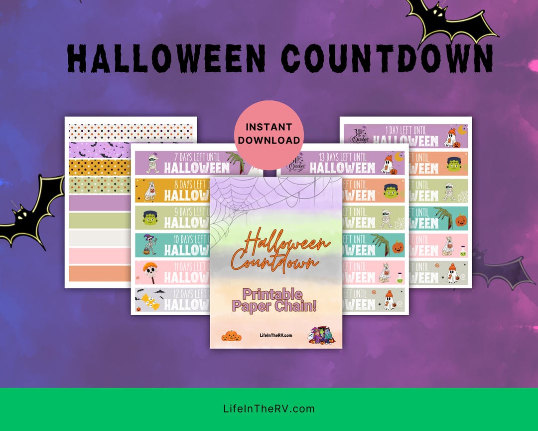 Halloween Countdown Paper Chain: Printable Spooky Fun (digital Download ...