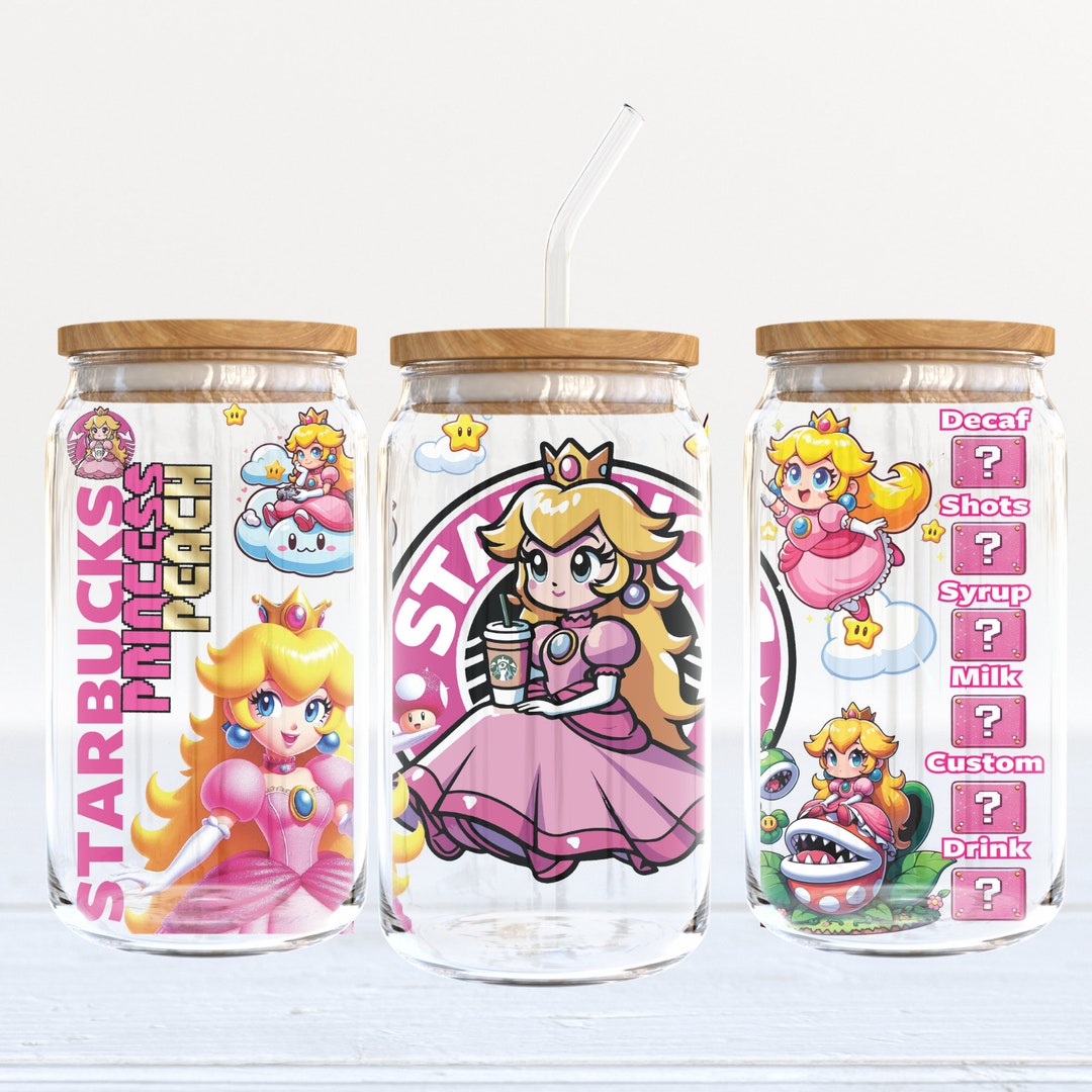 16 Oz Glass Can Wrap: Starbucks Princess Digital Download PNG SVG JPG ...