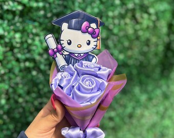 Mini Graduation Bouquet 3 Eternal Roses - Etsy