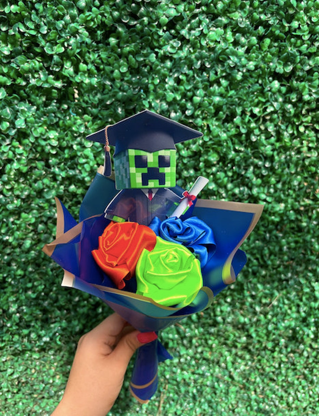 Mini Graduation Bouquet 3 Eternal Roses - Etsy