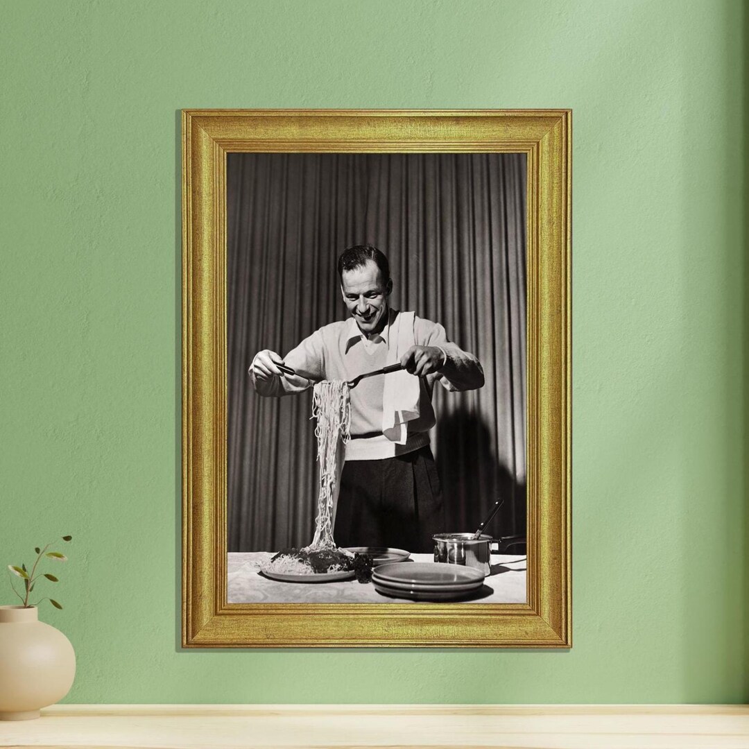 Frank Sinatra Eating Spaghetti Framed Print, Black and White, Vintage ...