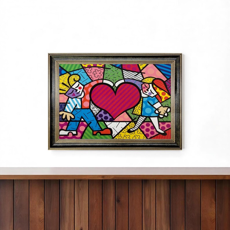 Romero Britto Exhibition Framed Poster | Heart Kids Love | Museum ...