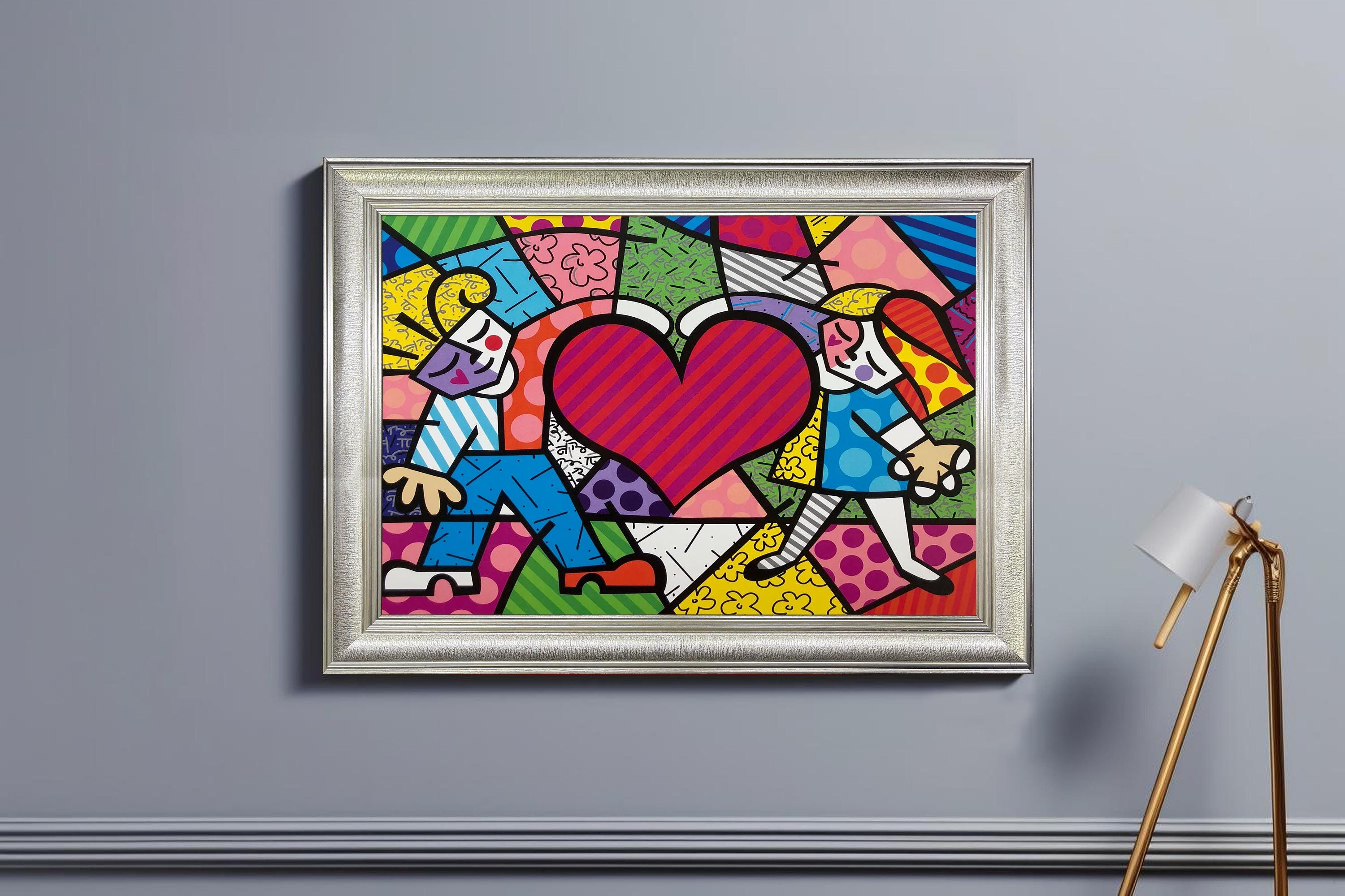 Romero Britto Exhibition Framed Poster | Heart Kids Love | Museum ...