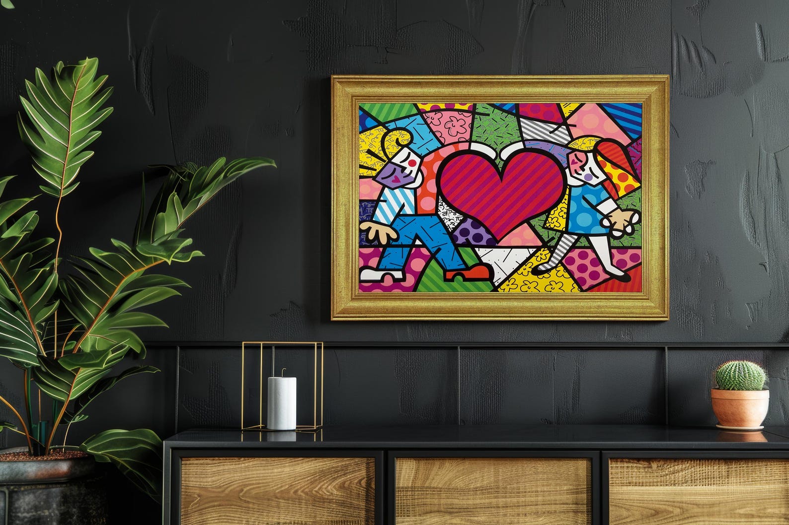 Romero Britto Exhibition Framed Poster | Heart Kids Love | Museum ...