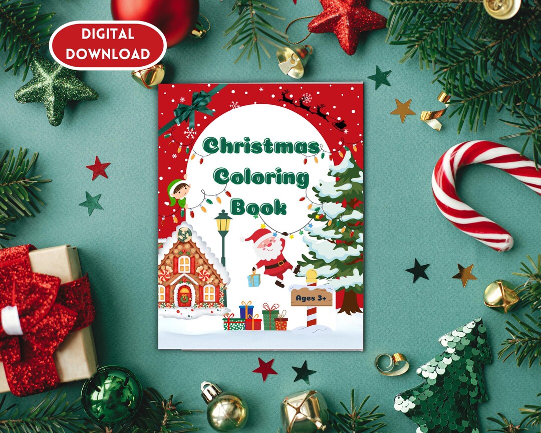 Christmas Coloring Pages Bundle, Instant Download Printable Holiday ...