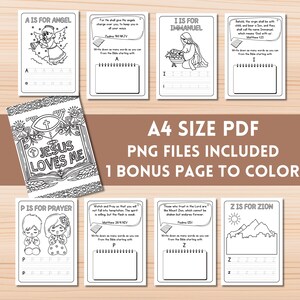 Bible ABC Coloring Pages for Christian Homeschool and Sunday School ...