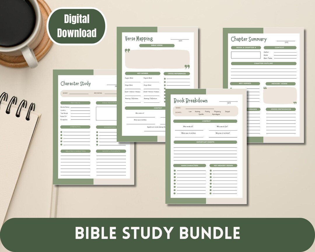 Bible Study Bundle Printable Journal Template for Christian Teens ...