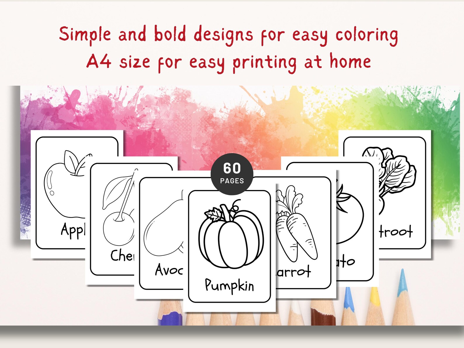 Toddlers Printable Coloring Pages - Part 5, Fruits & Vegetables ...