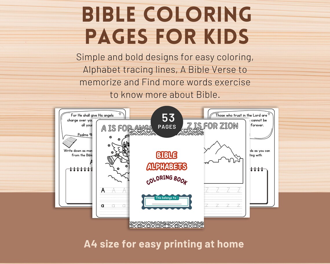 Bible ABC Coloring Pages for Christian Homeschool and Sunday School ...