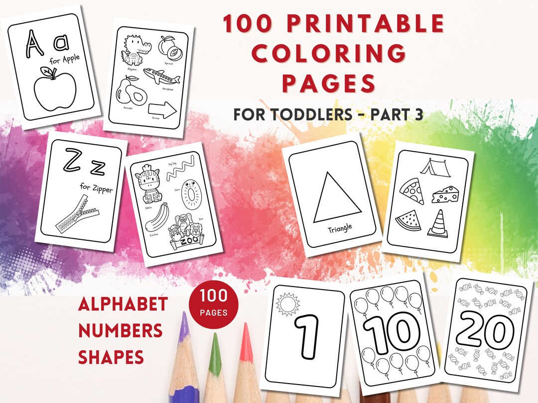 Toddlers Printable Coloring Pages - Part 3, Alphabet, Numbers and ...