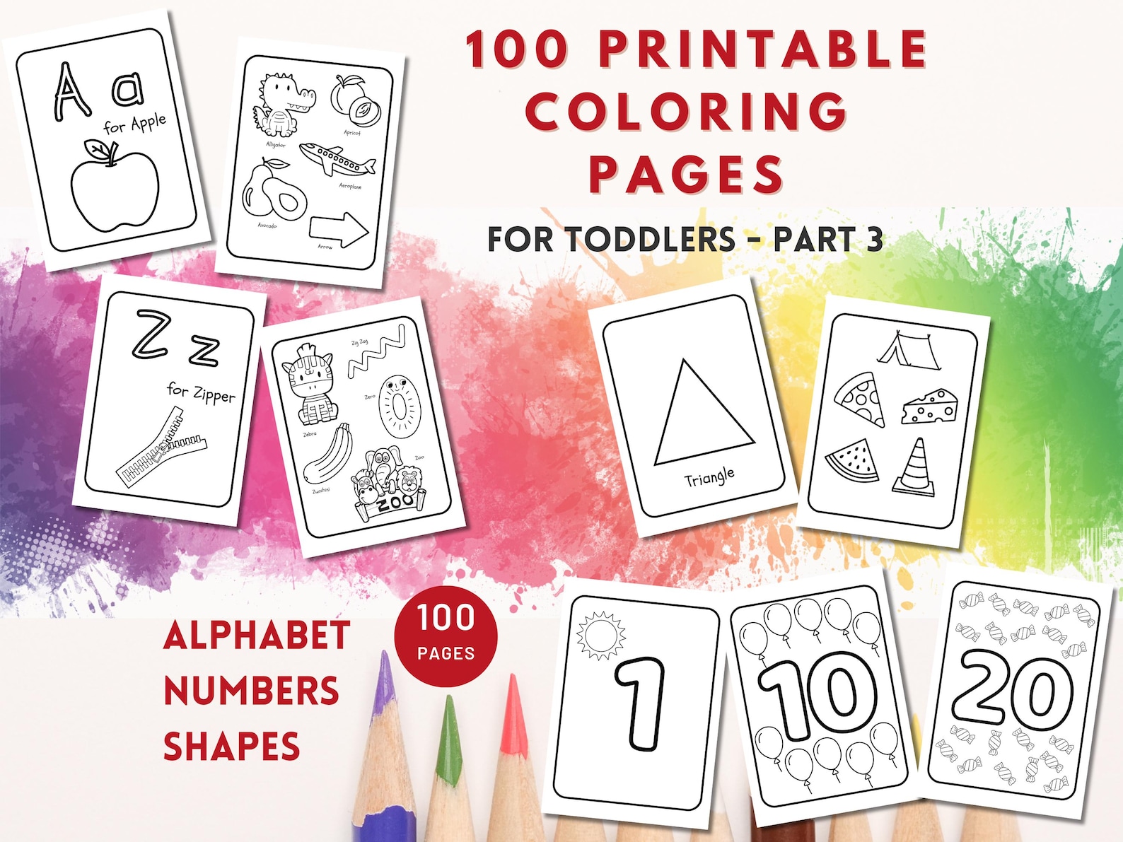 Toddlers Printable Coloring Pages - Part 3, Alphabet, Numbers and ...
