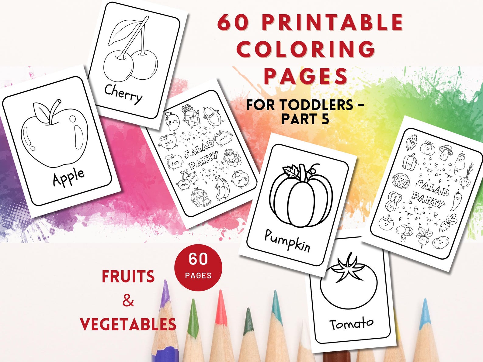 Toddlers Printable Coloring Pages - Part 5, Fruits & Vegetables ...
