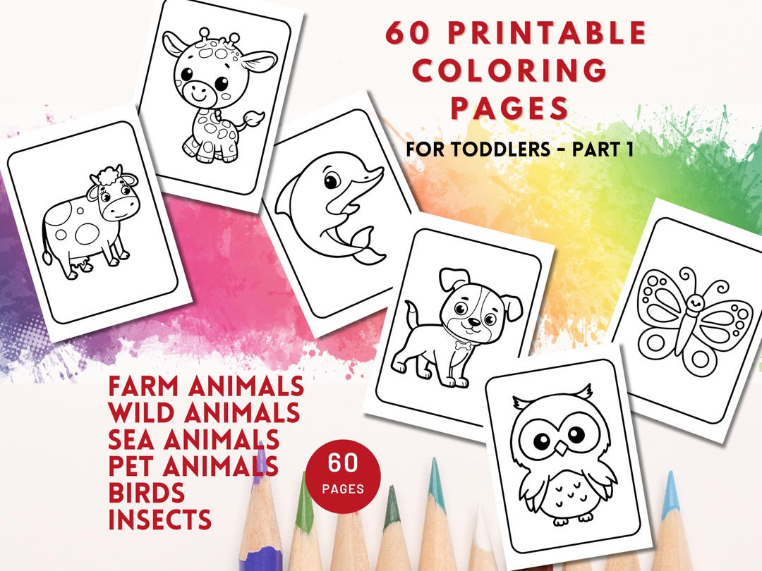 Toddlers Printable Coloring Pages - Part 1, Animals Coloring Sheets for ...