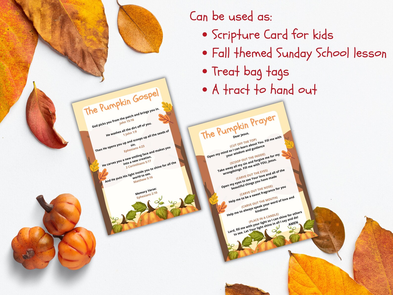 Pumpkin Gospel and Pumpkin Prayer Treat Tag Printable for Sunday School ...