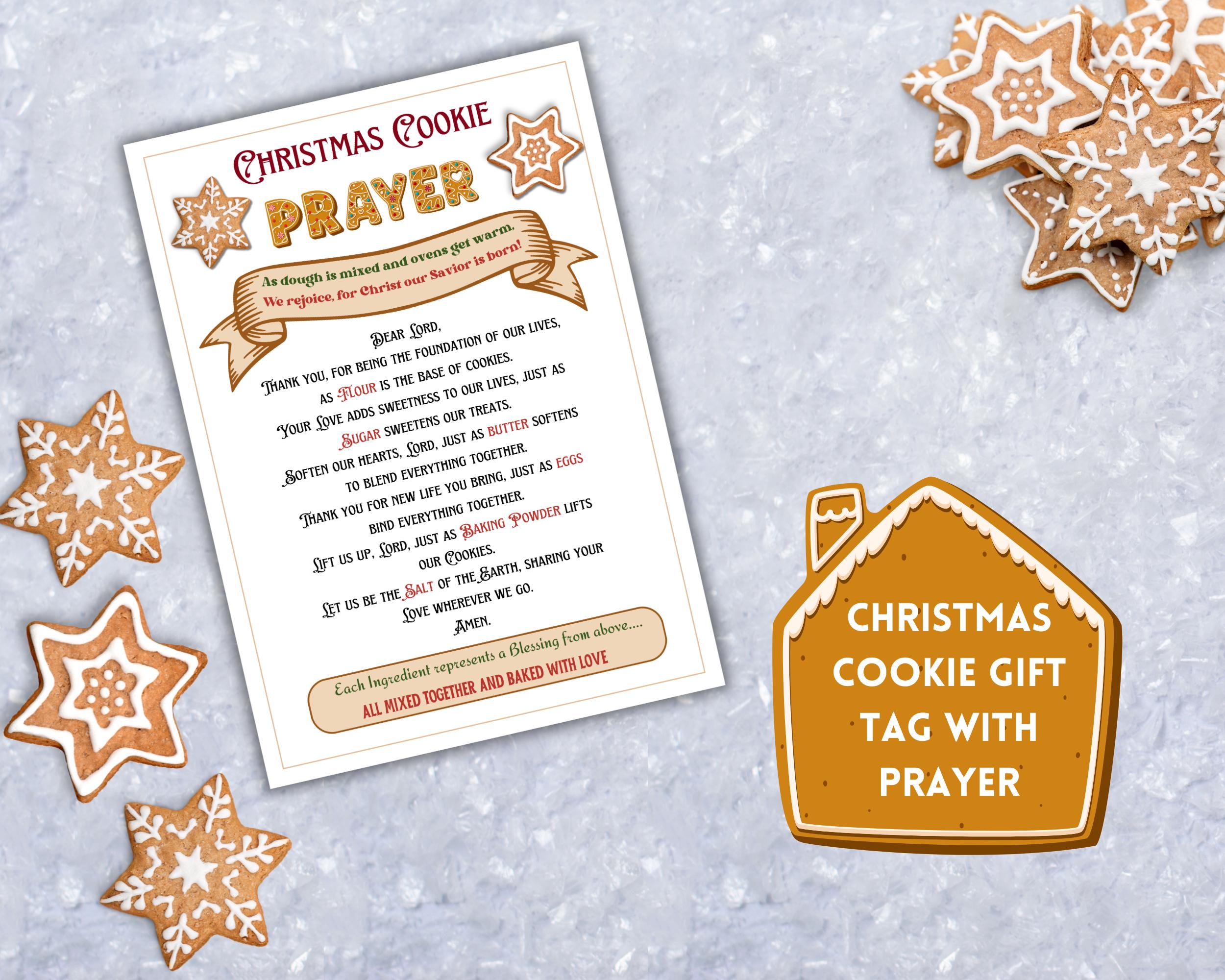 Christmas Cookie Prayer Treat Tags, Printable Christmas Favor Tags With ...