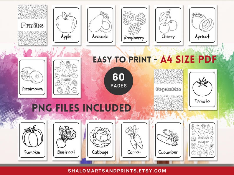 Toddlers Printable Coloring Pages - Part 5, Fruits & Vegetables ...