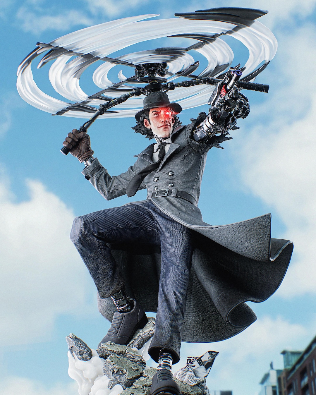 Inspector Gadget Statue – Retro Cyber Detective 3D Printed Collectible ...