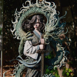 Mulan & Dragon 3D Printed Statue | Painted Collectible Figure ...