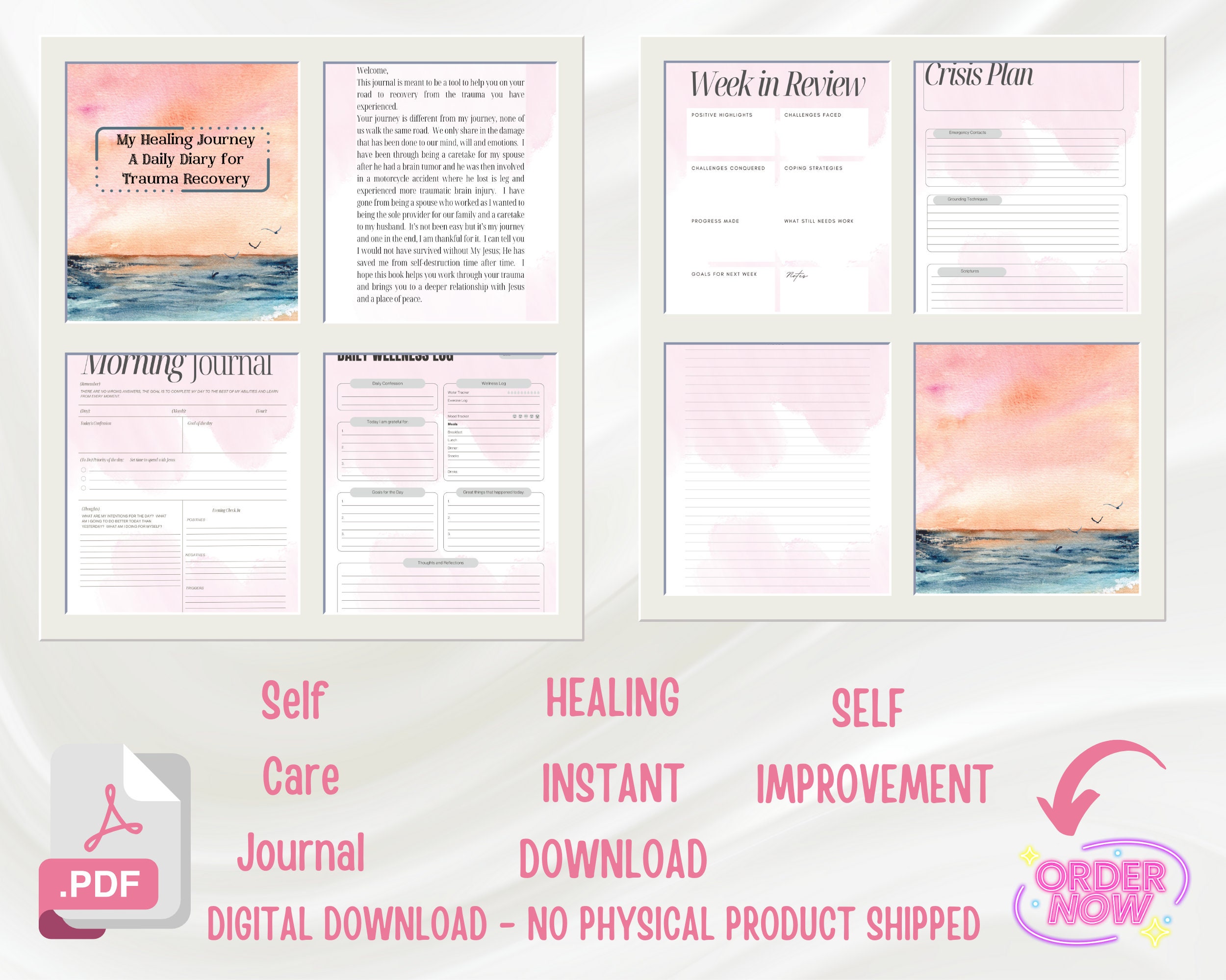Instant Download Trauma Journal My Healing Journey PDF Format Self Care ...