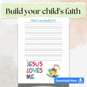 Printable Kid's Journal Pages Jesus Loves Me Journal for Children 8 ...
