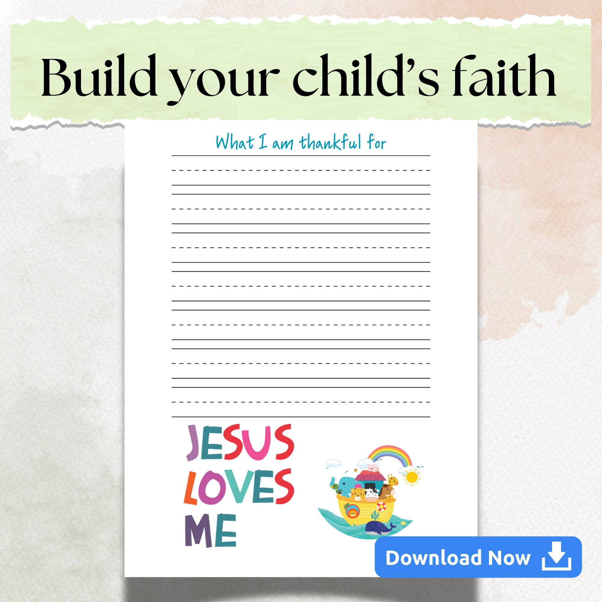 Printable Kid's Journal Pages Jesus Loves Me Journal for Children 8 ...