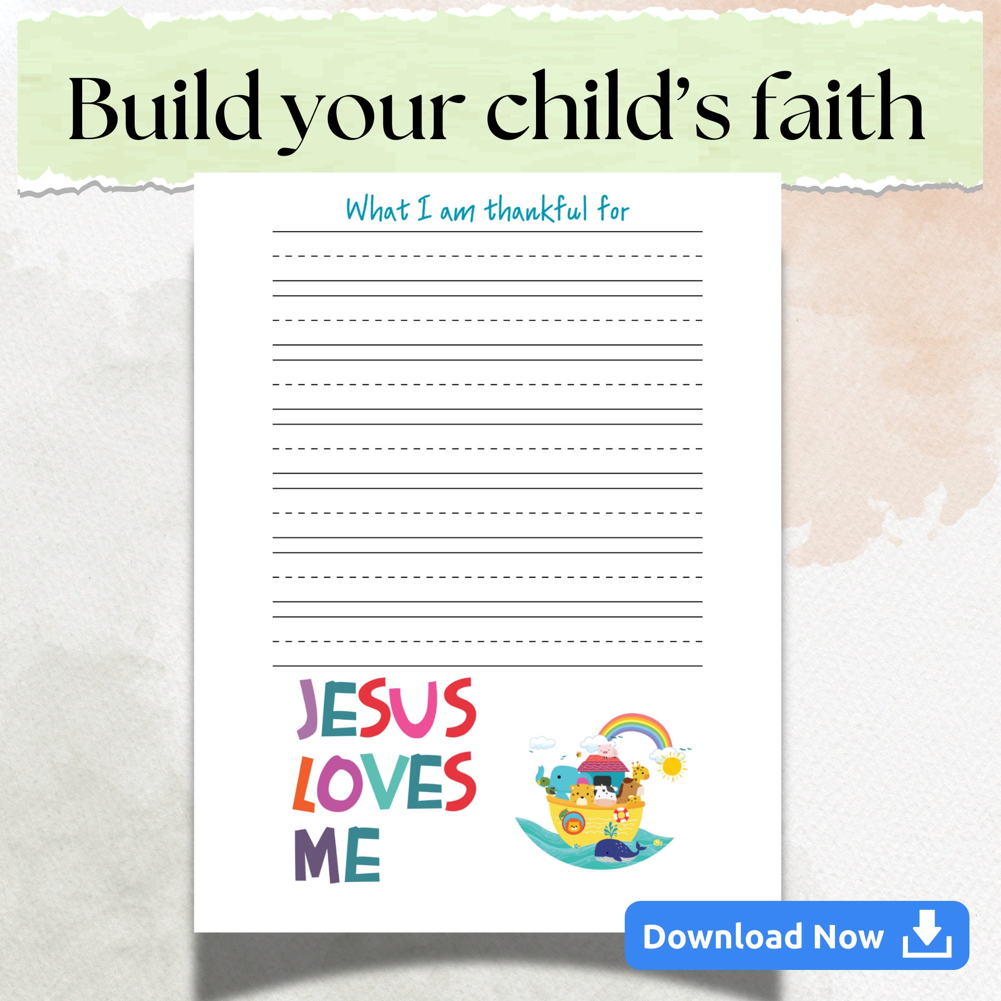 Printable Kid's Journal Pages Jesus Loves Me Journal for Children 8 ...