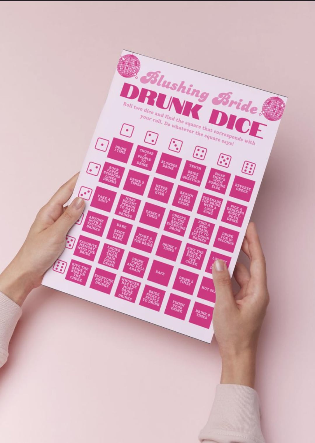 Blushing Bride Drunk Dice Bachelorette Game - Etsy