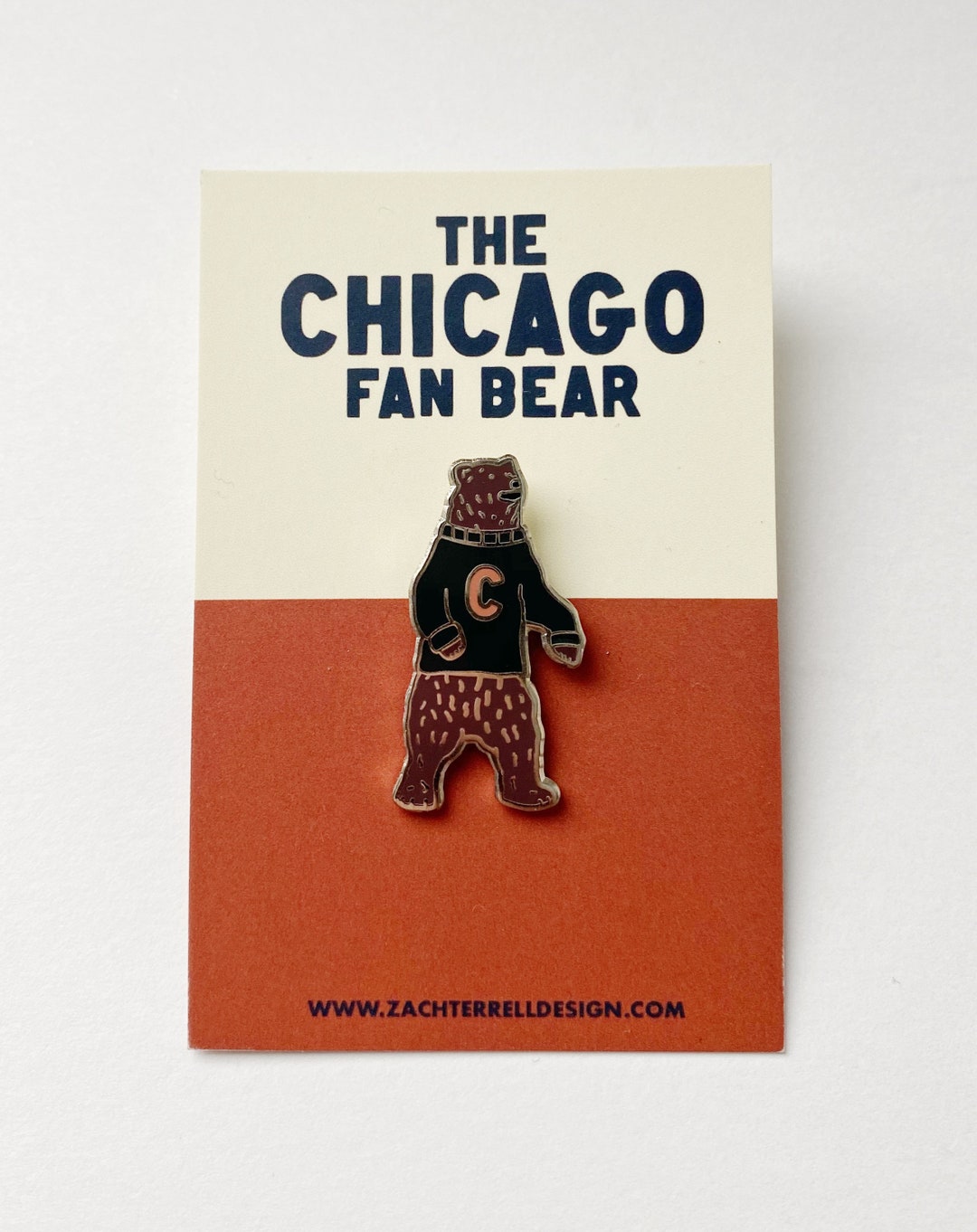 The Chicago Fan Bear Hard Enamel Pin - Etsy