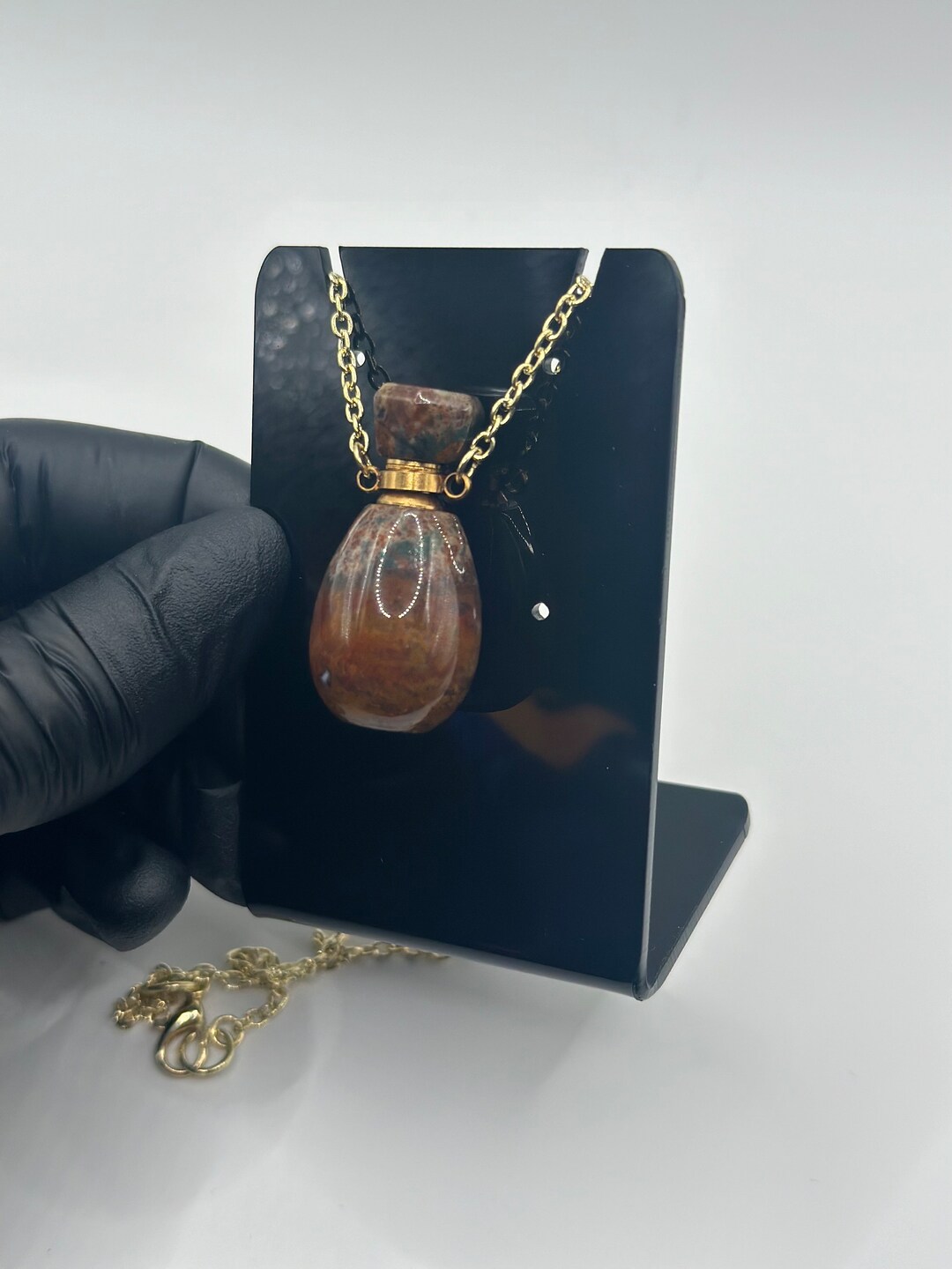 Homemade Unique Jasper Oil Pendant Neckless - Etsy