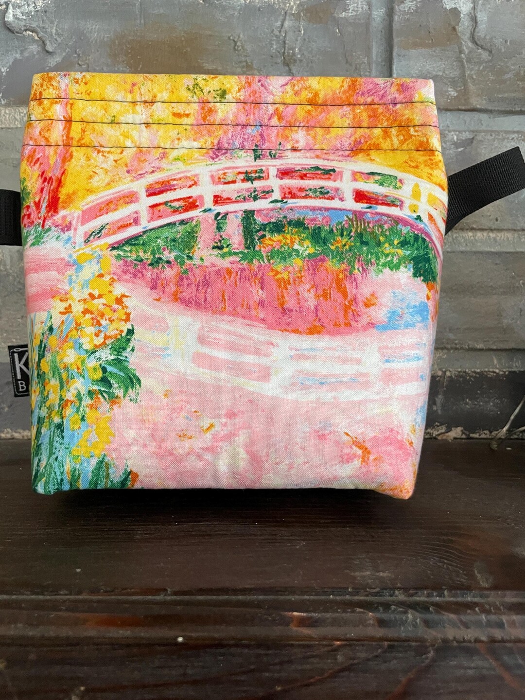 MONET SERIES Mini Chalk Bucket Bridge Over a Pond of Water Lilies for ...