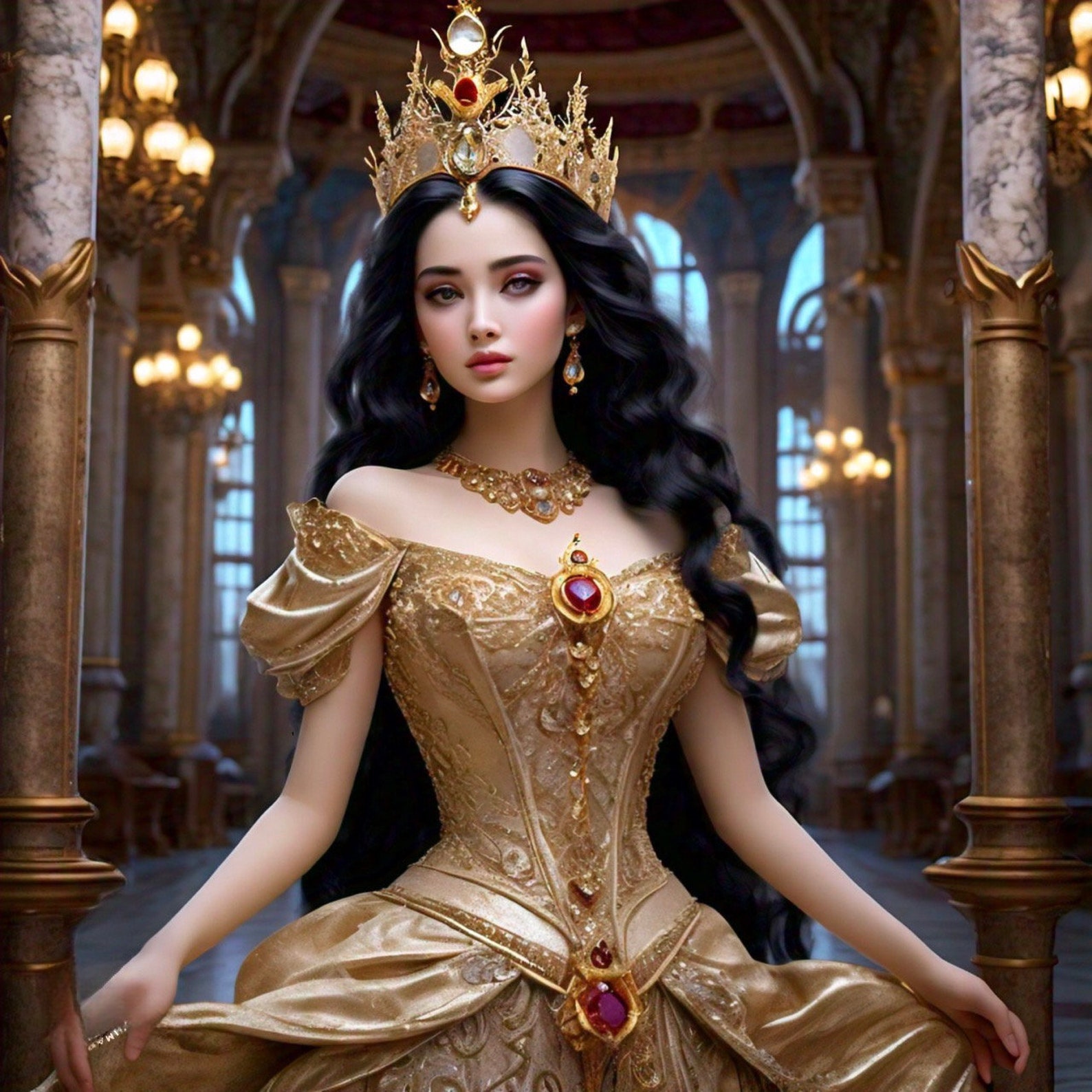 Enchanted Princess | Digital Art Print, Wall Art, Al Generated, Al Art ...