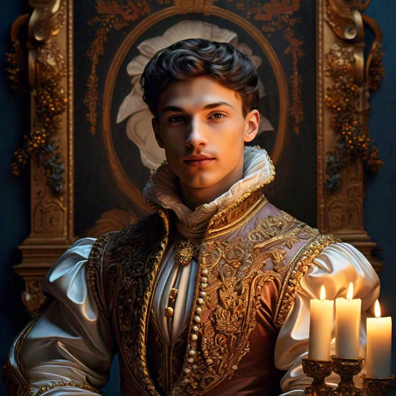 Royal Portrait Digital Art Print, Wall Art, Al Generated, Al Art ...