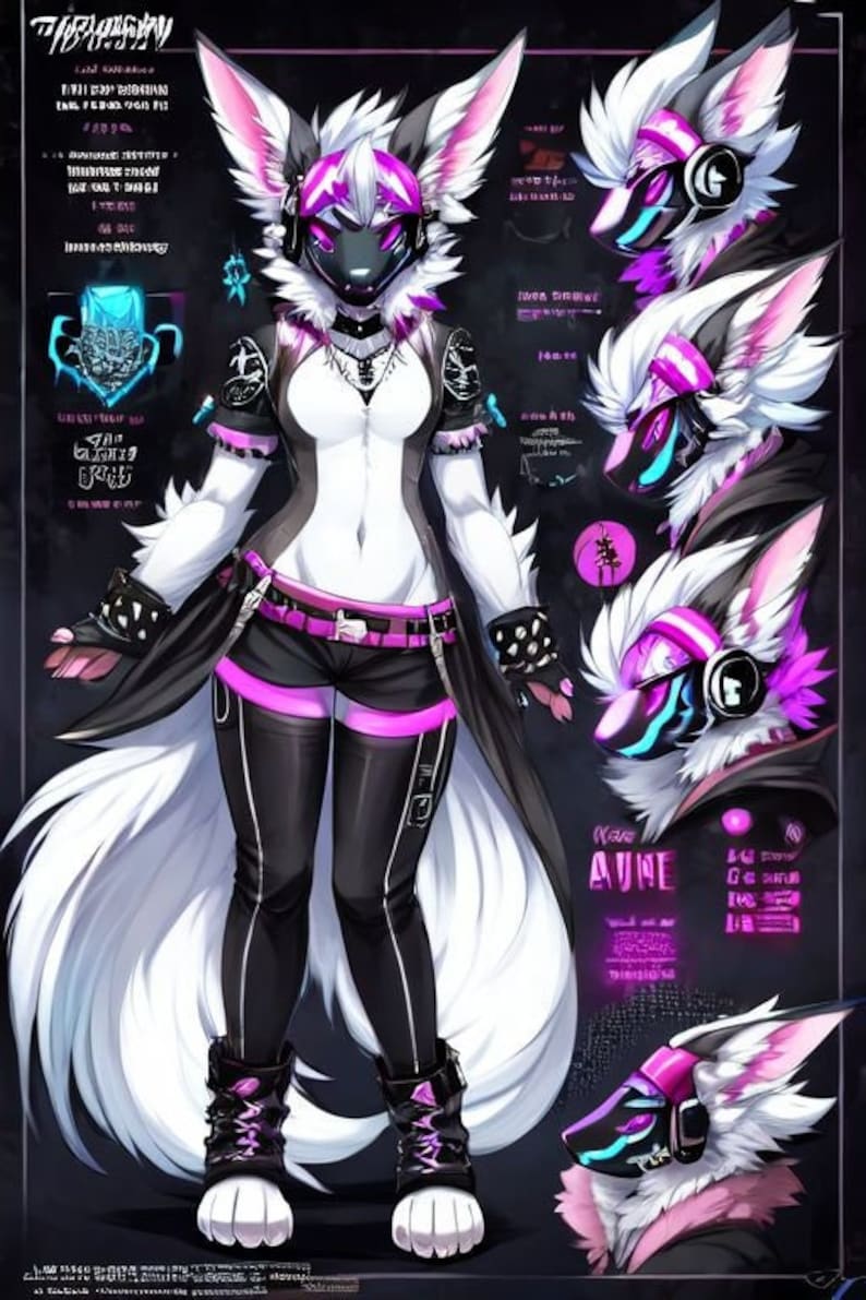 Limited Edition Fursona Female GOTH PROTOGEN Adoptable Furry OC Daily One of A Kind Furry Adopt ...